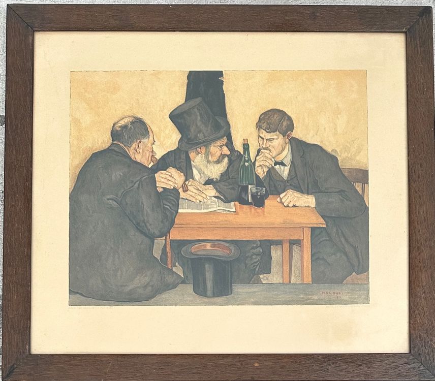Max Alfred Buri (1868-1915) Mönner in Tisch Litho Handsig | Kaufen auf ...