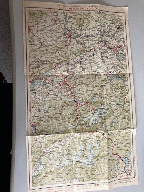 Karte Bern lötschberg Simplon Bahn 1925, Map of the Bernese (Gebraucht ...