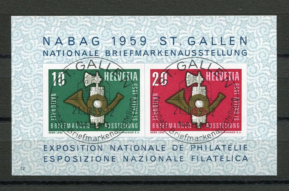 NABAG Block W38 - 1959 St. Gallen mit Vollstempel (Gebraucht) in für ...