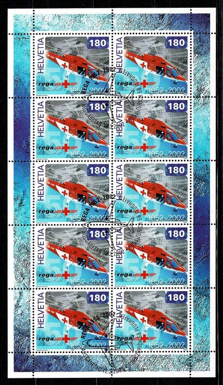 2002 Kleinbogen "50 Jahre REGA" Nr. 1040 mit ET-Stempel (Neu (gemäss Beschreibung)) in Nuglar ...