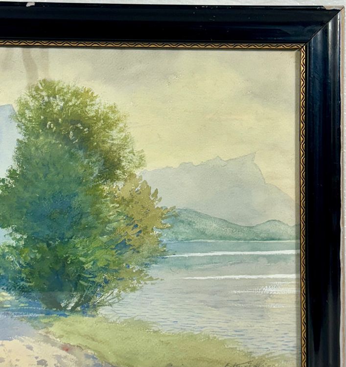 Thurnersee mit Niesen Ansicht Aquarell unleserlich Signiert | Kaufen auf Ricardo