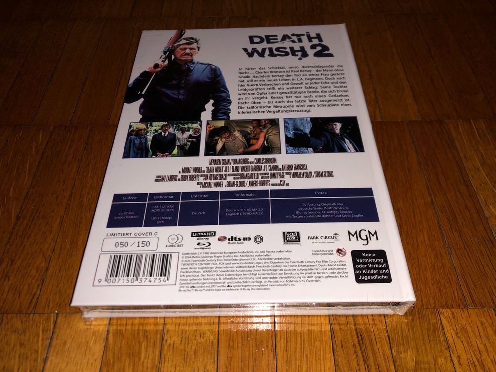 Death Wish 2-Der Mann ohne Gnade-MEDIABOOK-4K UHD-C-UNRATED (Neu und originalverpackt) in Basel ...