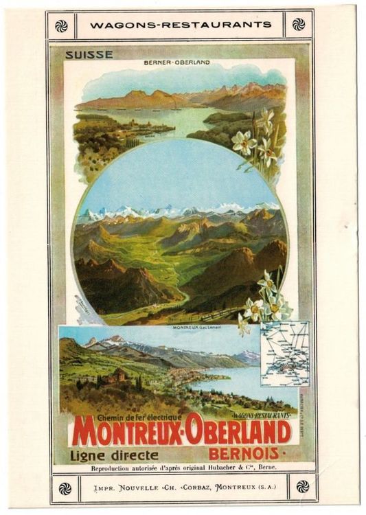 Plakat MOB Montreux-Oberland um 1910 (Gebraucht) in Frauenfeld für CHF ...