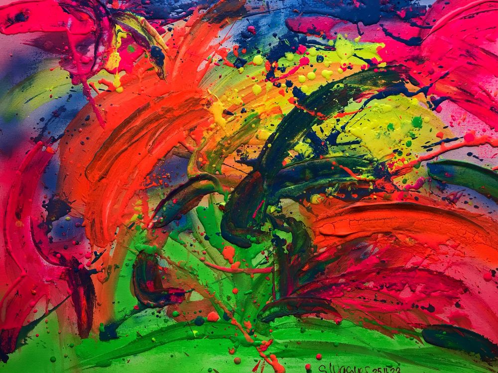 Happy Life pure forever,Action Painting,Urban Art,60x80 cm (Gebraucht ...