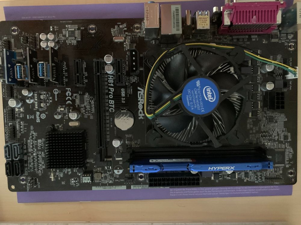 MINING Mainboard ASROCK H81 PRO BTC + CPU + RAM + Kühler | Kaufen auf ...