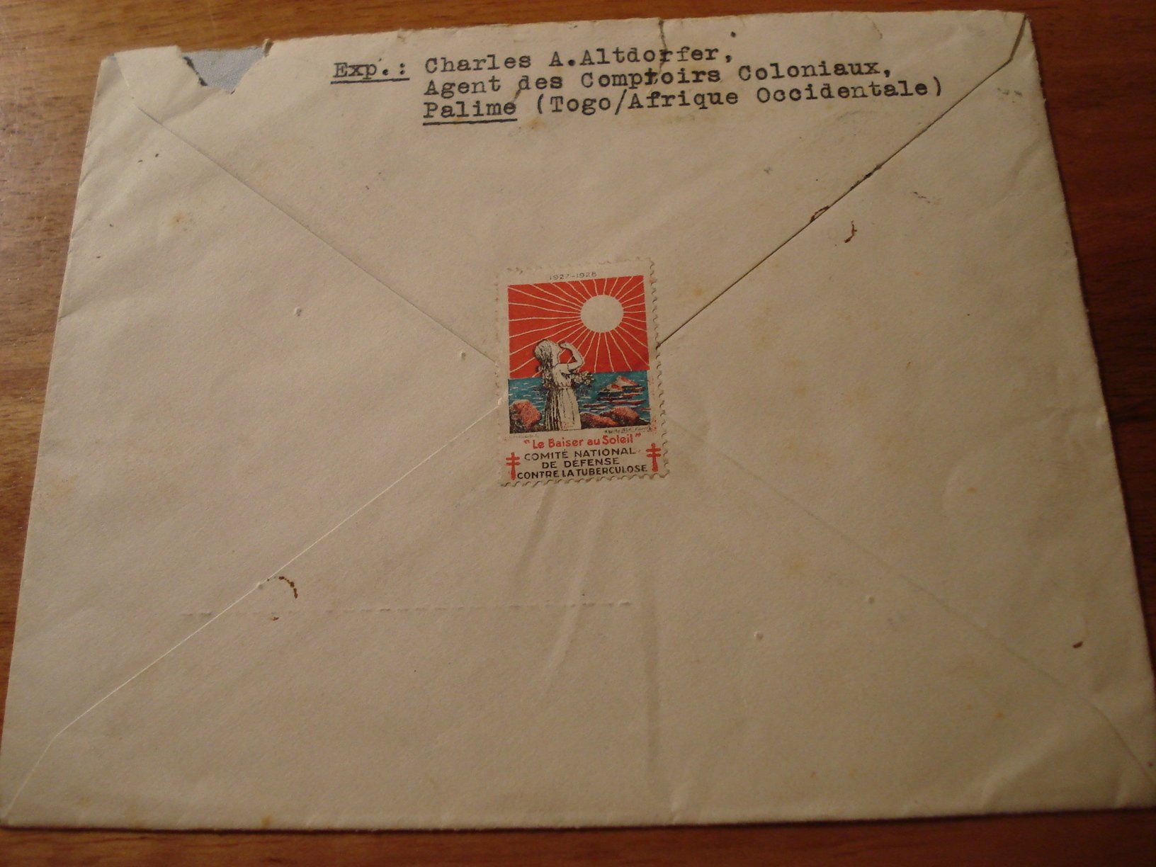 Brief Togo - Schweiz, 1928, bunt frankiert, RS Vignette (Gebraucht) in ...