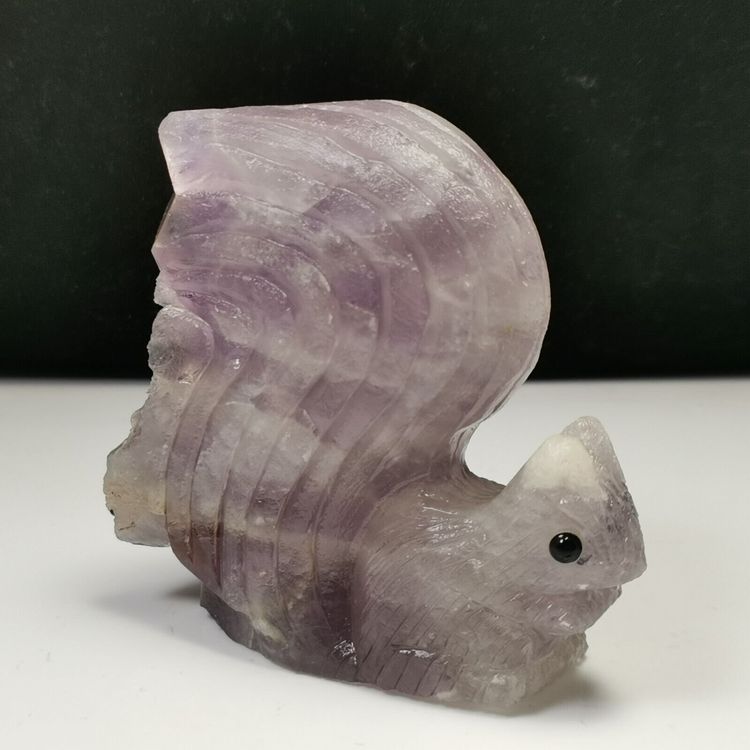 Lila Eichhörnchen Statue Amethyst Stein Ecureuil Améthyste (Neu (gemäss ...