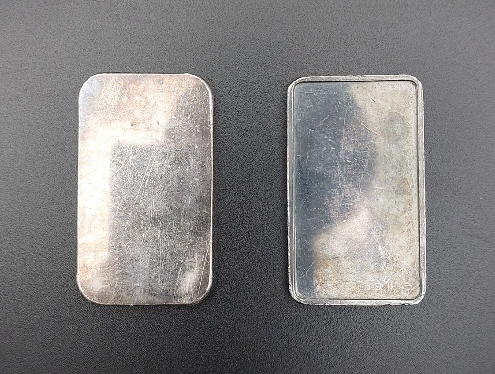 2x 50 gr. Silberbarren Feinsilber 999.0 - Total 100g Silber (Gebraucht ...
