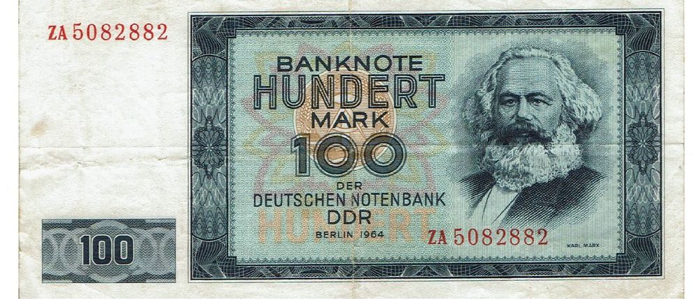 DDR 100 Mark 1964 Austauschnote RosNr 358b, Serie ZA SS++ (Gebraucht ...
