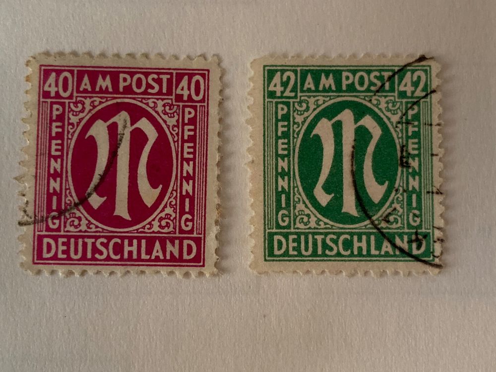 ALLIIERTE BESETZUNG Bizona 1945 "M" im Oval 40 & 42 Pf. (Neu (gemäss Beschreibung)) in Erlach ...