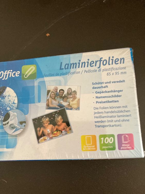 100 Laminierfolien 65x95mm für Fotos, neu & OVP (Neu und ...