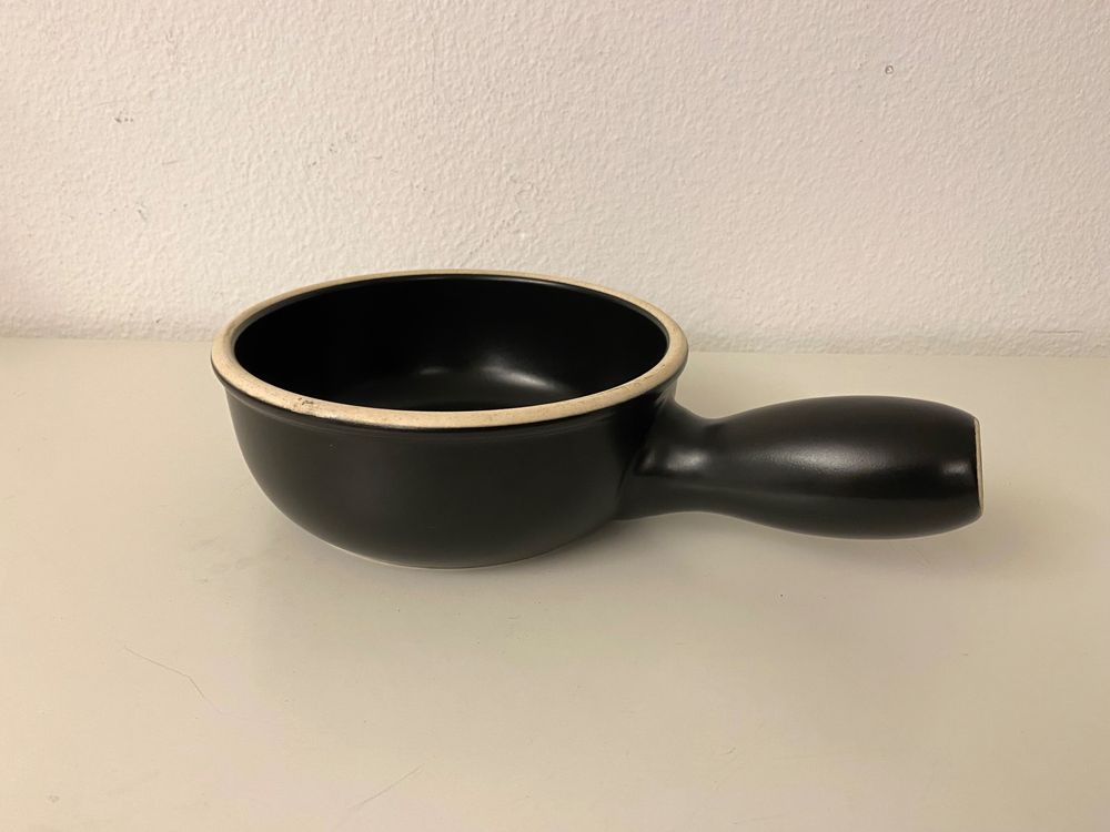 Schwarze Vintage LANDERT 18 Keramik Fondue-Caquelon (Gebraucht) in ...