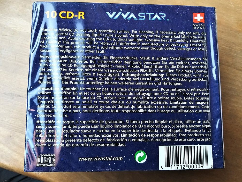 10 x CD-R - VIVASTAR - 700 MB 80Min 2x-16x | Kaufen auf Ricardo