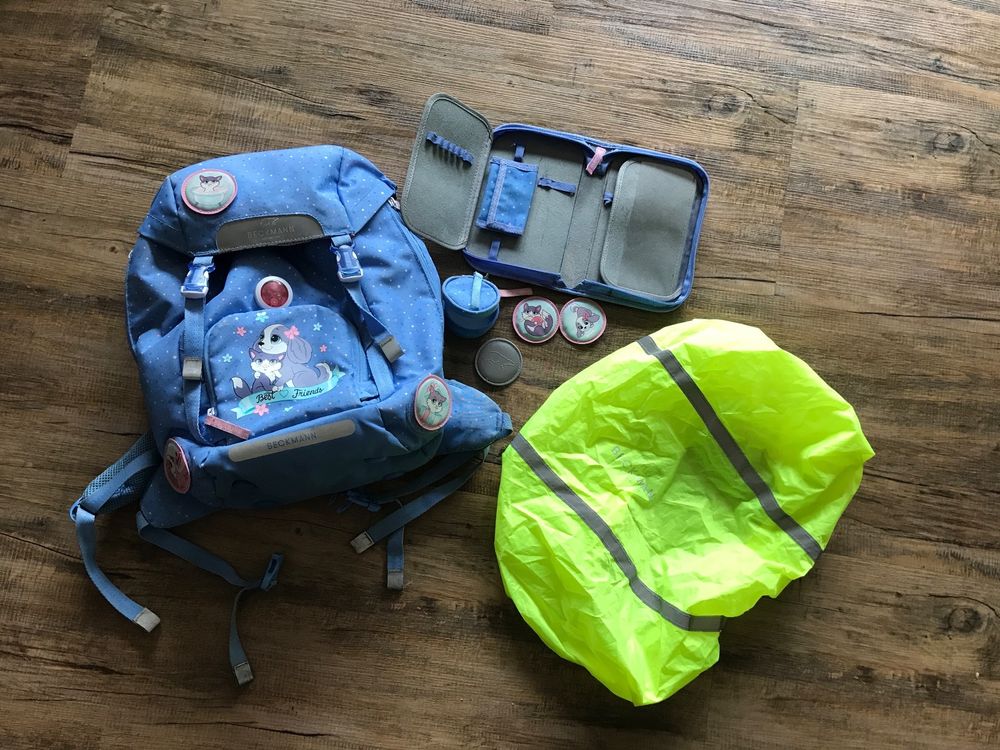 Schulrucksack Beckmann mit Etui und Regenschutz (Gebraucht) in ...