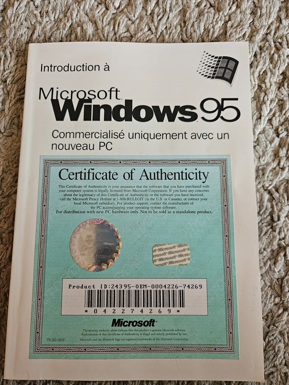 Guide/livret introduction à Microsoft Windows 95 (D'occasion) à pour ...