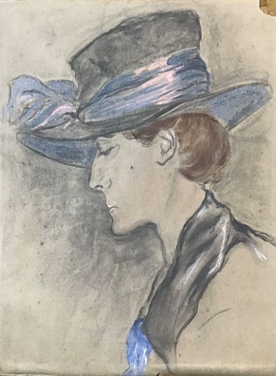 Antike Mischtecknik Dame mit Hut Verso: Unleserlich Signiert (Gebraucht) in Root für CHF 20 ...