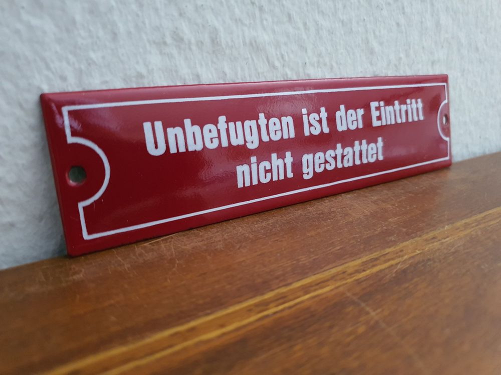 Emailschild Eintritt Verboten Bahn Zug Tram Emaille Schild | Kaufen auf Ricardo