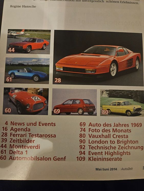 Autozeit 3/14 Ferrari 512 Monteverdi Clio Vauxhall Cresta xx (Gebraucht ...