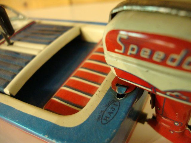 50er Jahre HAJI Japan Blechspielzeug Boot SPEEDO (Gebraucht) in ...