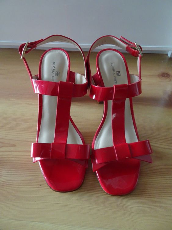 Rote Lack-Ledersandaletten (Gloria Ortiz) 40 (Neu (gemäss Beschreibung ...