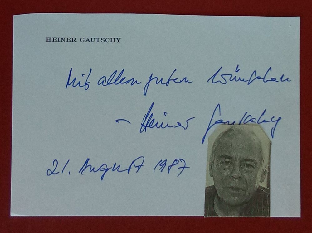 Heiner Gautschy 1917-2009 Journalist Autogramm Karte 10x15cm (Gebraucht ...