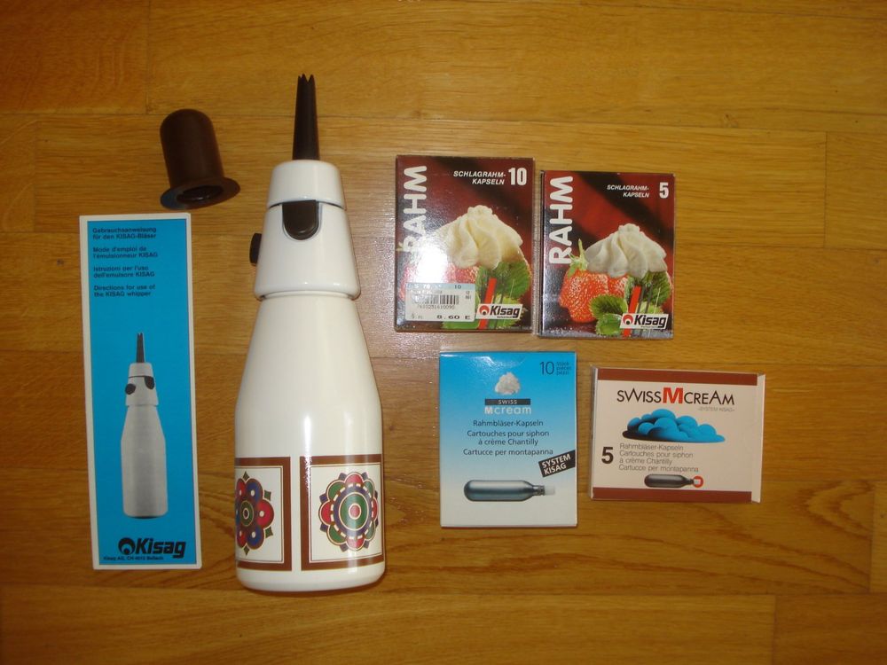 KISAG Rahmbläser + 26 Kapseln (Gebraucht) in Urdorf für CHF 34 – mit Lieferung auf Ricardo kaufen