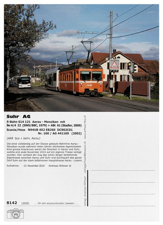 Suhr Buchs Aarau Bahn AAR WSB Be 4/4 22 Bus BBA Scania Hess | Kaufen auf Ricardo