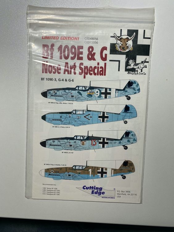 1/48 BF 109E & G NOSE ART SPECIAL DECALS (Gebraucht) in MÜHLEDORF/SO ...