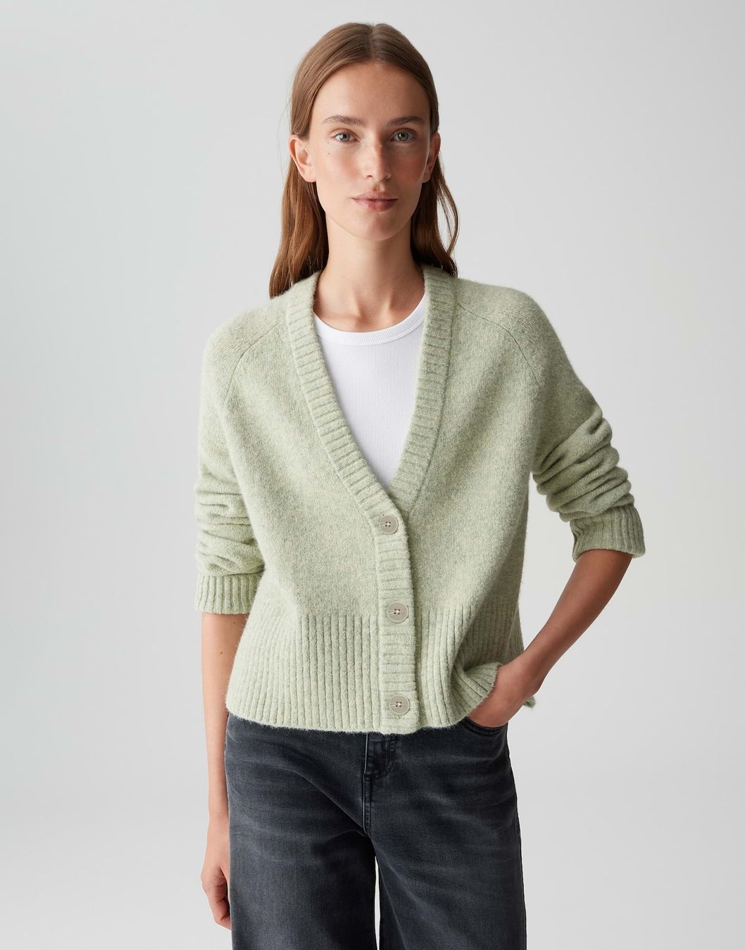 Strickjacke Cardigan Opus,Gr. 34 / XS grün matcha, neuwertig (Neu ...