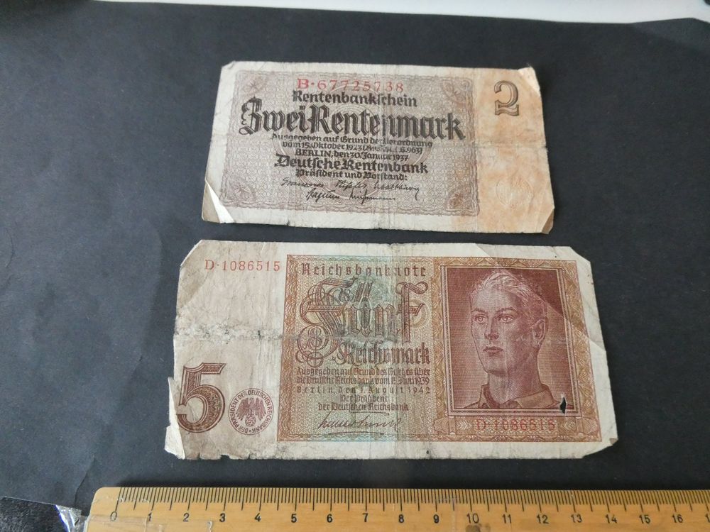 Dt. Reich 1937/42, Set 2 Rentenmark/5 Reichsmark (Gebraucht) in für CHF ...