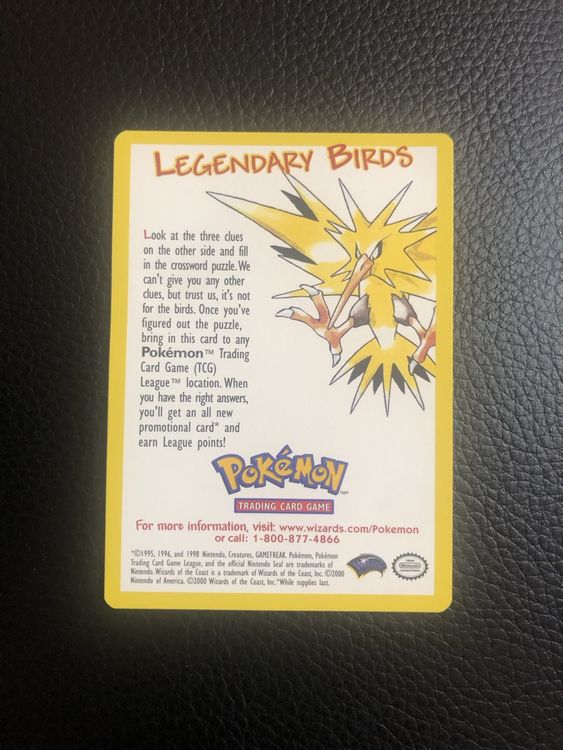 Pokémon 2000 Legendary Birds - Promo Insert Card Ab 1 (Gebraucht) in ...