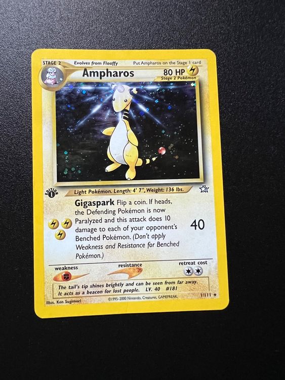 1x POKEMON AMPHAROS 1ST EDITION HOLO NEO GENESIS CARD RARE (Gebraucht) in Locarno für CHF 31 ...