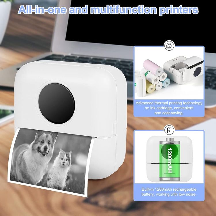 Mini Drucker, Mobiler Fotodrucker, Tragbarer Mini Fotodrucke (Neu und ...