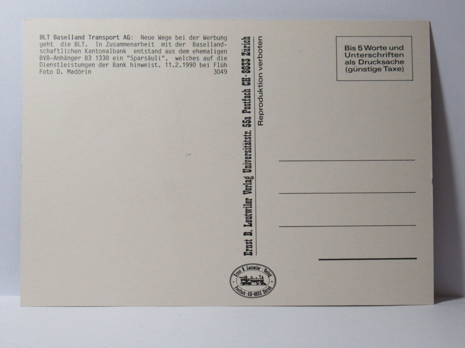 Basel , Transport AG , Sparsäuli , BVB - Anhänger B3 1338 (Neu (gemäss ...