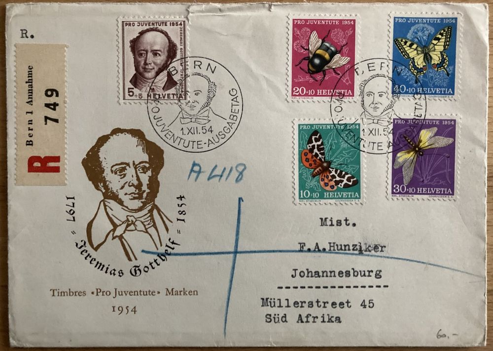 FDC Pro Juventute 1954 mit Illustration P2, Kat. 100 Fr. | Kaufen auf Ricardo