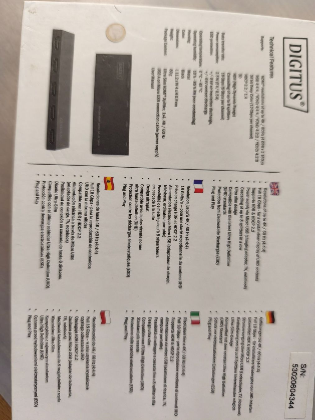 Ultra slim HDMI splitter (D'occasion) à Ecublens VD pour CHF 15 – avec ...