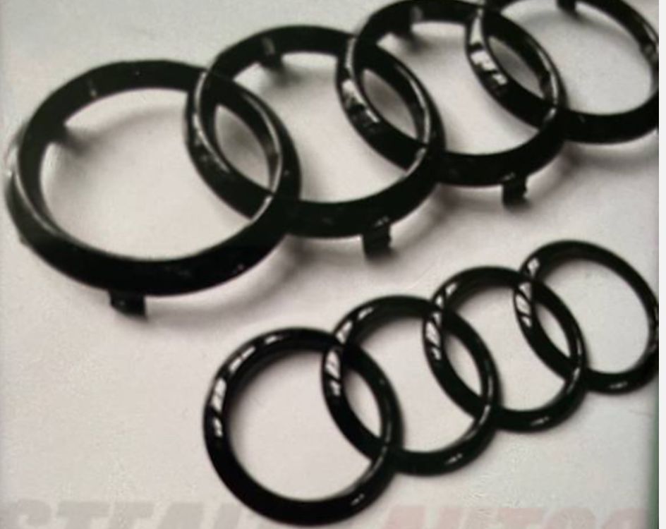 Audi Ringe Logo Emblem Kühlergrill oder Heck schwarz (Neu und ...