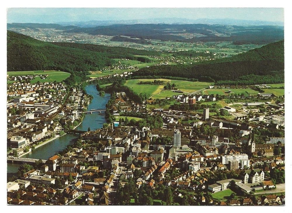 Olten Flugaufnahme Ansichtskarte Schweiz Vintage Postkarte | Kaufen auf ...