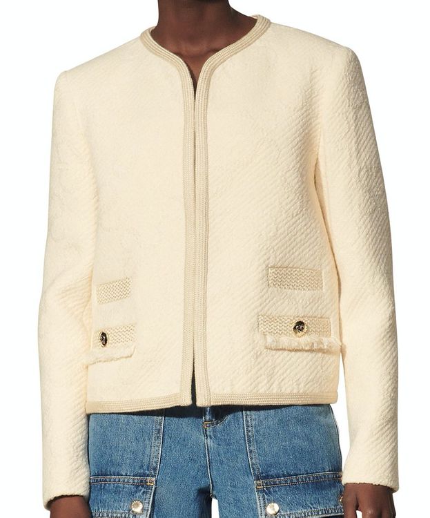 Sandro Sable Double S Tweed Jacket weiss Gr. XS / 34 | Kaufen auf Ricardo