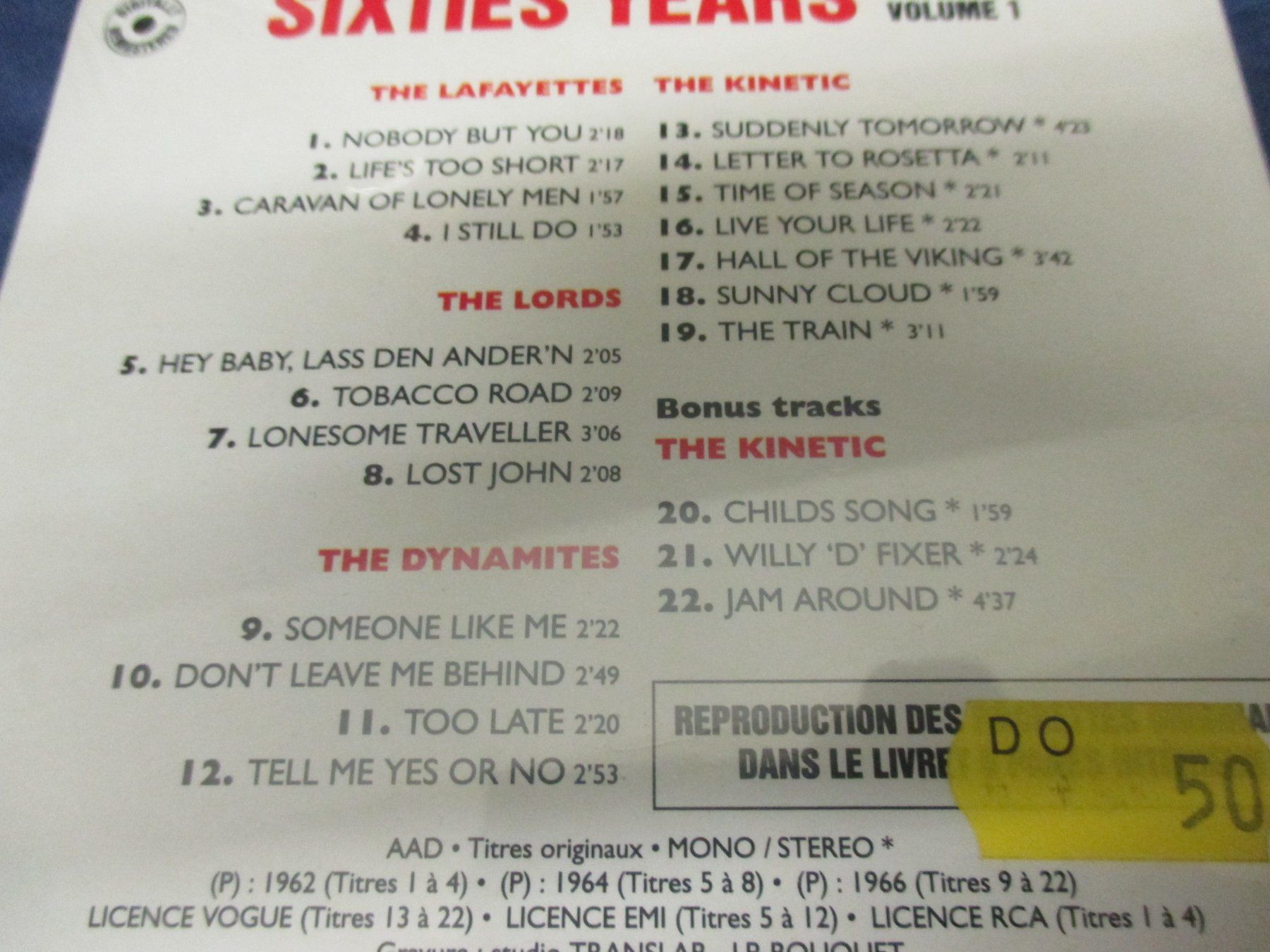 Sixties Years , Lafayettes, Dynamites (Swiss Group) Kinetic (Neu ...