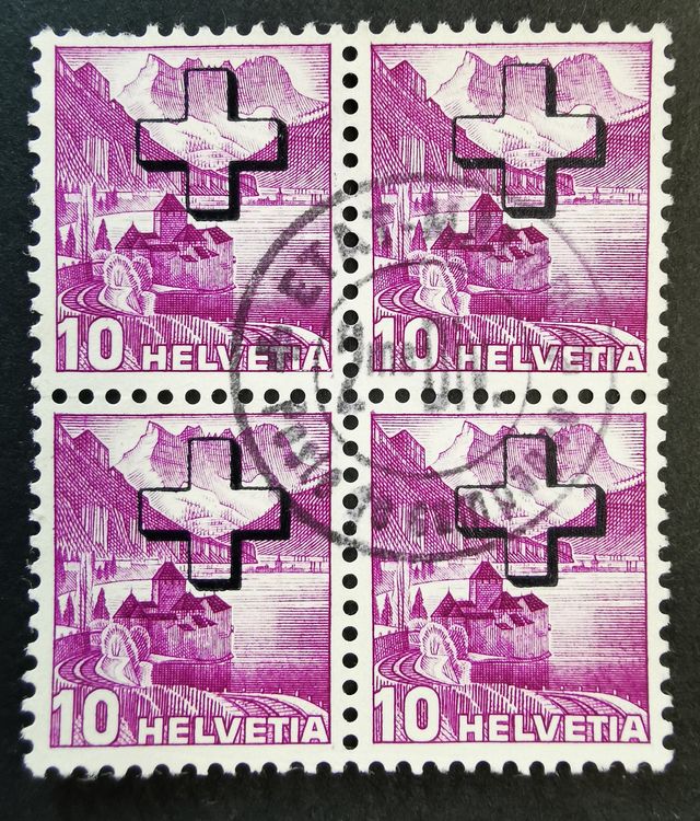 TR55 Bloc 4 Timbre Suisse Chargé oblitere (Gebraucht) in Cousset für CHF 1.45 – mit Lieferung ...