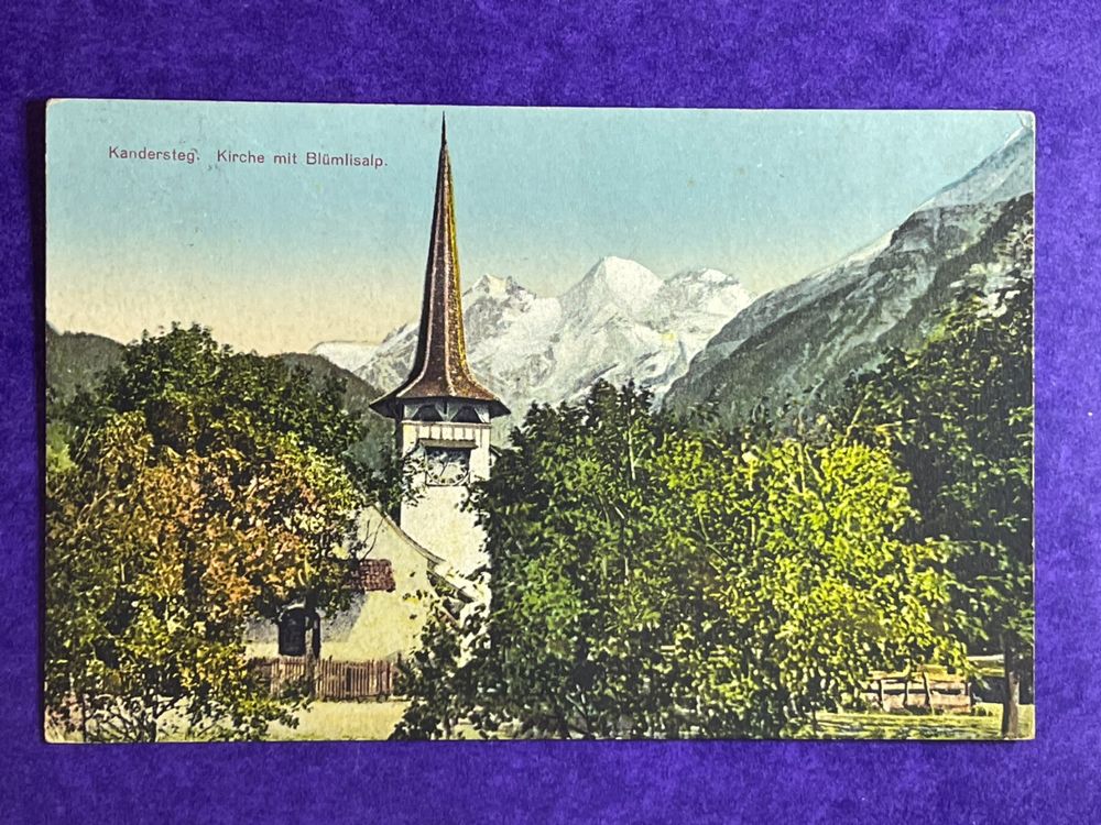 Kandersteg - Kirche mit Blümlisalp (Gebraucht) in Steg VS für CHF 4.8 – mit Lieferung auf ...