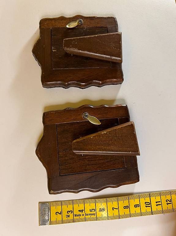 2 petits cadres photo avec feuille d'argent et bois précieux (Gebraucht ...