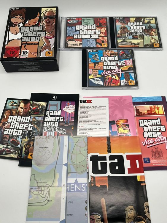 Grand Theft Auto GTA Triology PC Rom 4 Discs Karte OVP (Gebraucht) in ...