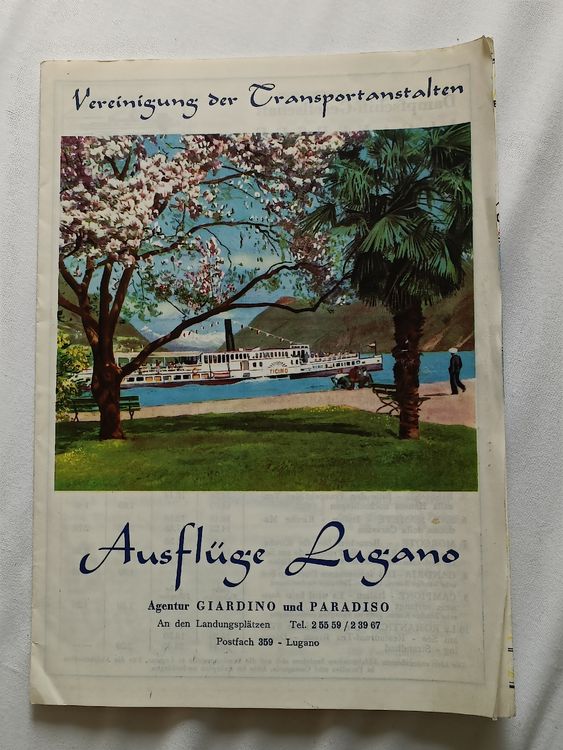 Litho Prospekt / Ausflüge Lugano Transportanstalten - 1954 | Kaufen auf Ricardo