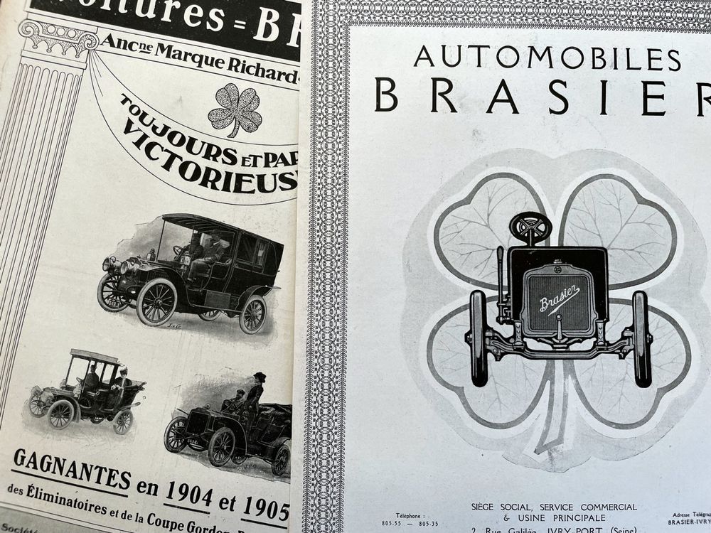 Brasier Car- 3 alte Werbungen / Anciennes publicités 1906/13 (Gebraucht ...