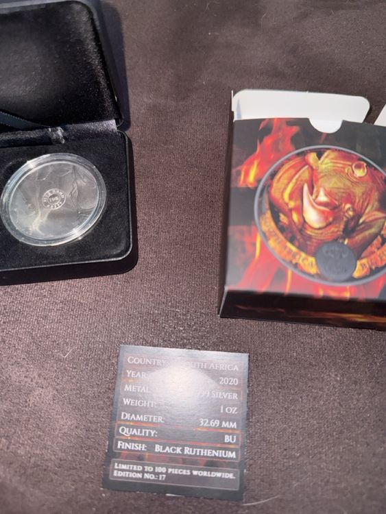 Südafrika 1 Unze Silbermünze 2020, limitiert, No. 17 von 100 (Neu ...