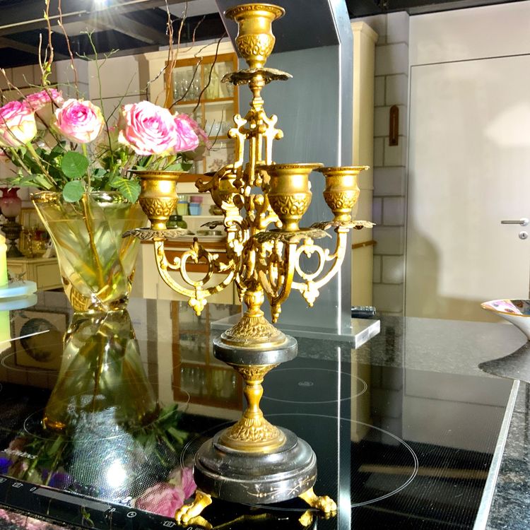 JUGENDSTIL KERZENLEUCHTER BRONZE MARMOR FRANKREICH,1900 (1) (Gebraucht) in Biglen für CHF 116 ...