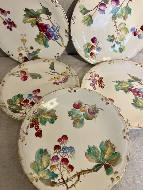 5-anciennes-assiettes-franz-anton-mehlem-royal-bonn-fruits-gebraucht
