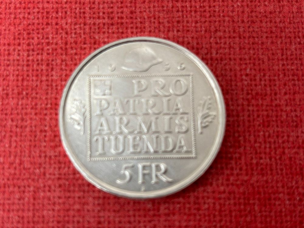 5 Franken Gedenkmünze 1936 Wehranleihe Silber TOP (Gebraucht) in Ormalingen für CHF 17.95 – mit ...